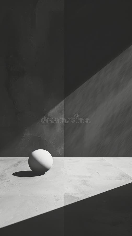 Minimalistic Composition with a Sphere and Shadows Stock Photo - Image ...