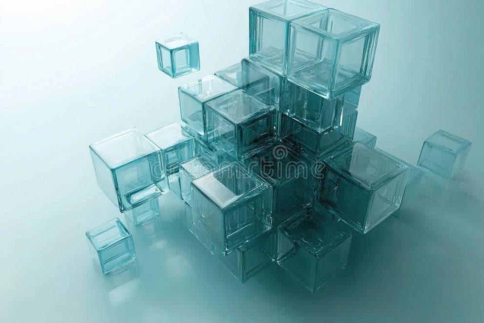 Minimalistic Composition of Transparent Stacked Cubes in Geometric ...