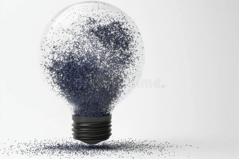 Minimalistic Concept of Transparent Light Bulb with Disintegrating ...