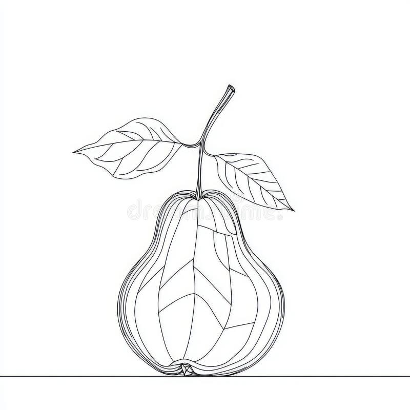 Minimalistic Continuous Line Drawing of a Pear on a White Background ...