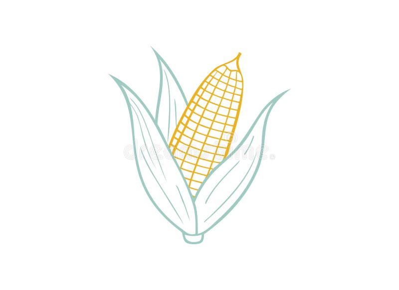 Minimalistic Corn Illustration - Simple Vector Design of Corn on the ...