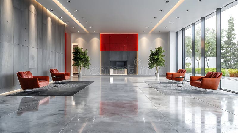 Minimalistic Corporate Setting: Inside View, Light Hues. Stock Image ...