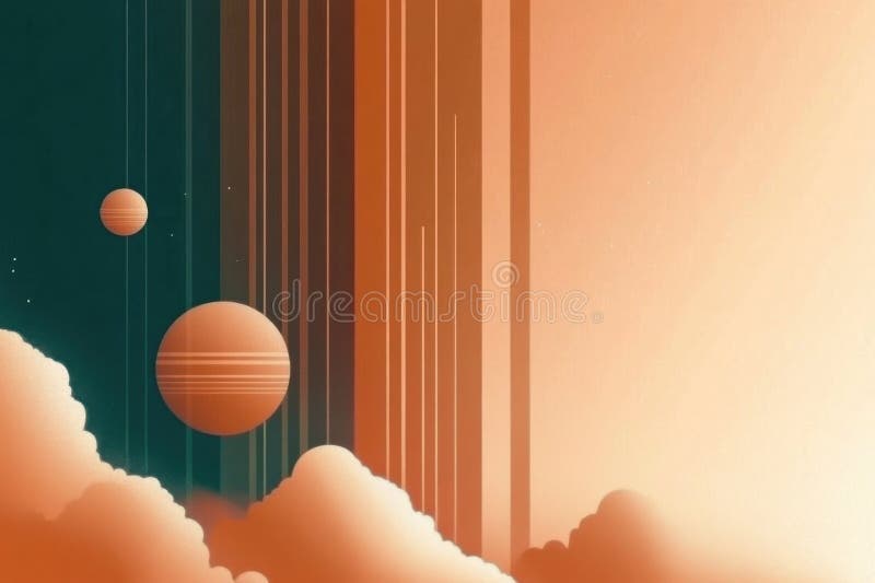 Minimalistic Cosmic Scene with Planets and Clouds for Space-themed ...