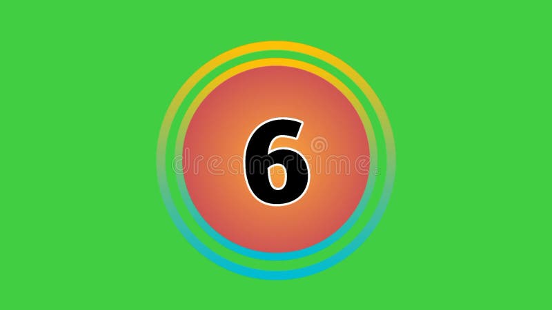 Minimalistic Countdown Timer Counting Down 10 Seconds With Black Numbers On Green Screen