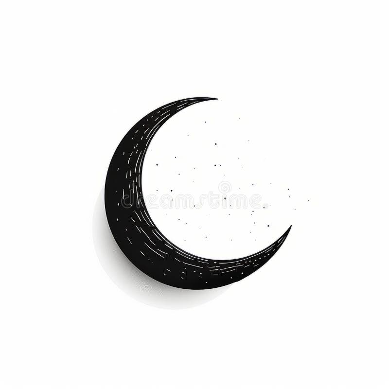 Minimalistic Crescent Design on White Background Stock Illustration ...