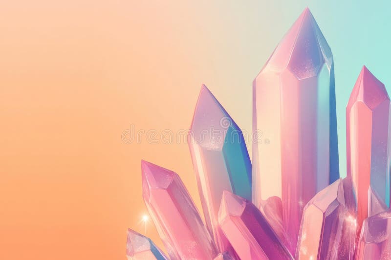 Minimalistic Crystal Art with Soft Gradient Background for Modern Decor ...
