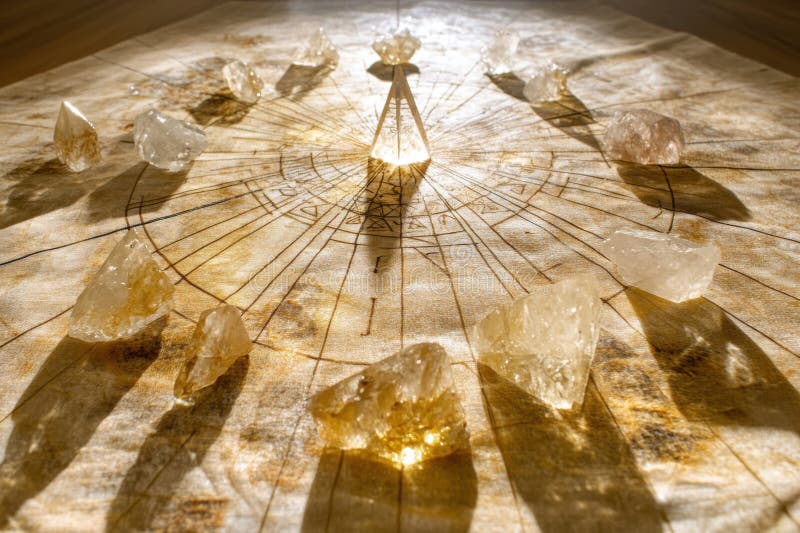 Minimalistic Crystal Grid on Fabric with Light and Shadows Stock ...