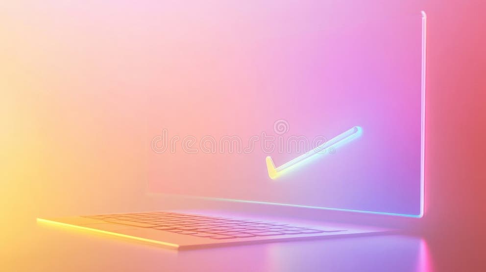 Minimalistic Cursor Icon on a Computer Screen with Gradient Background ...