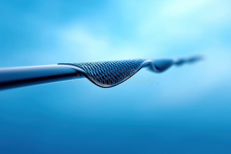 Minimalistic Curved Blue Surface Against Soft Background. Abstract ...