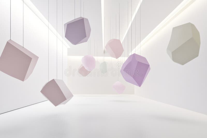 A Minimalistic 3D Background of a Modern Abstract Art Installation. the ...