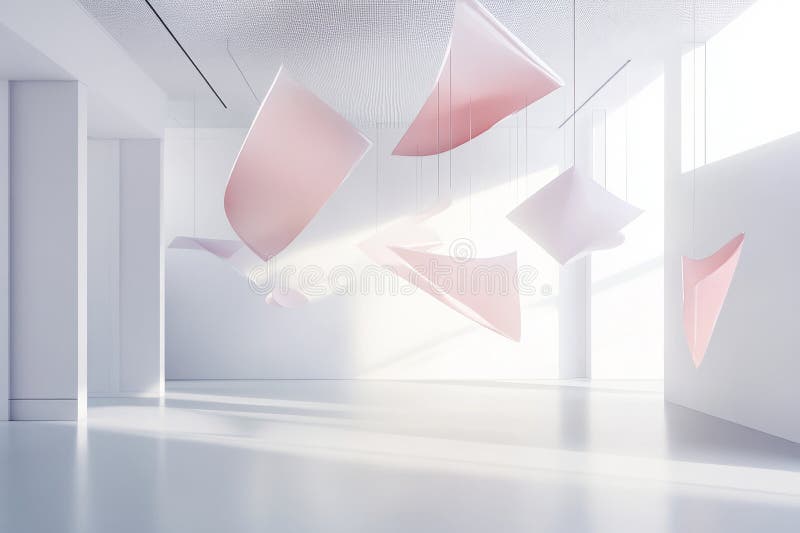 A Minimalistic 3D Background of a Modern Abstract Art Installation. the ...