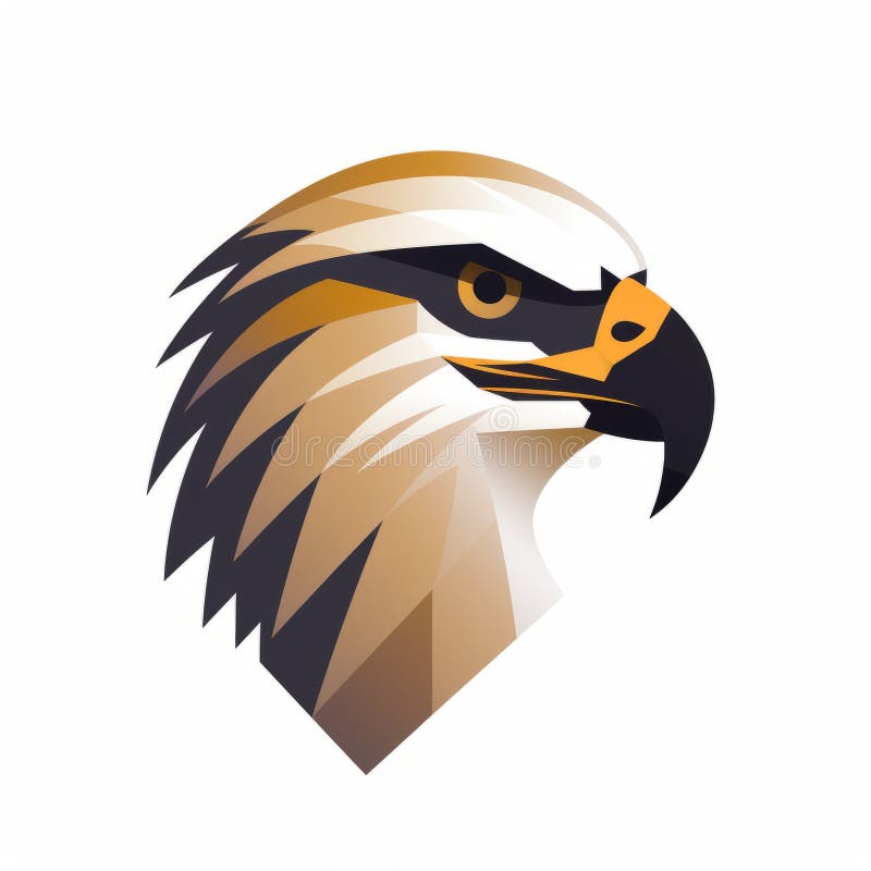 Minimalistic Eagle Head Logo in Orange, Yellow, and Brown Stock ...