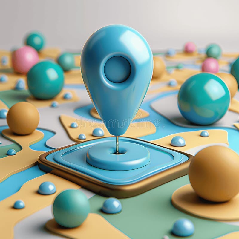 Minimalistic 2D Location Pin Map Navigation Icon Illustration Stock ...