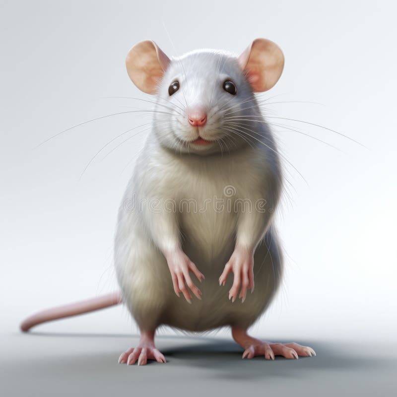 Minimalistic 3d Rat Character Model in Cel Shading Style Stock ...