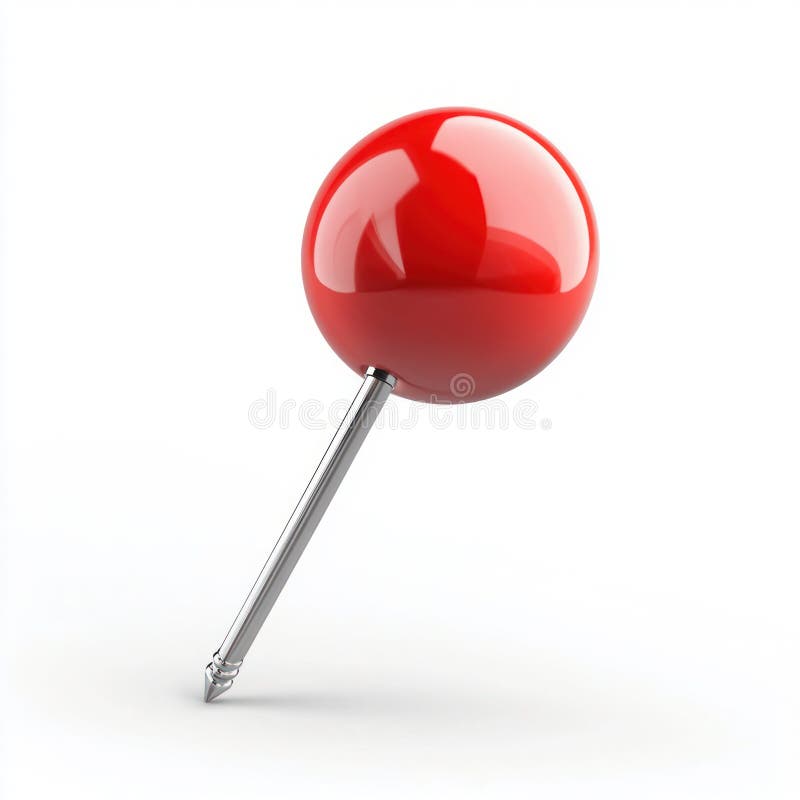 Minimalistic 3D Render of a Red Pushpin Icon Stock Illustration ...