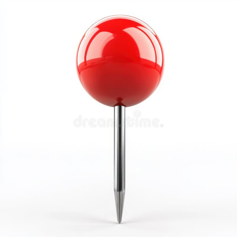 Minimalistic 3D Render of a Red Pushpin Icon Stock Illustration ...