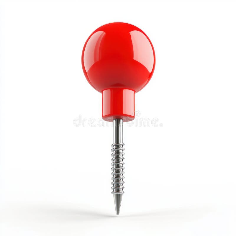 Minimalistic 3D Render of a Red Pushpin Icon Stock Illustration ...