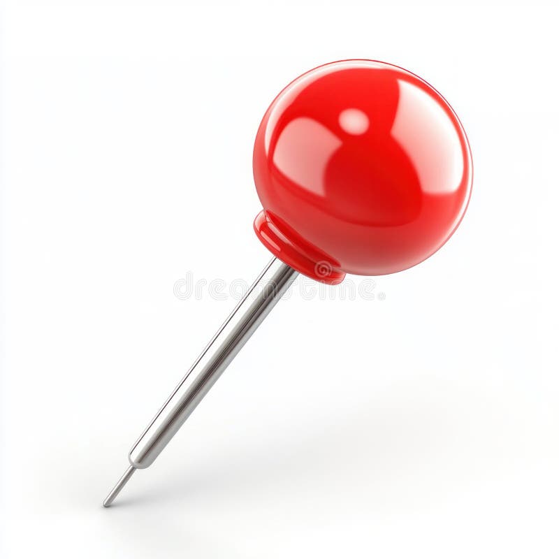 Minimalistic 3D Render of a Red Pushpin Icon Stock Illustration ...