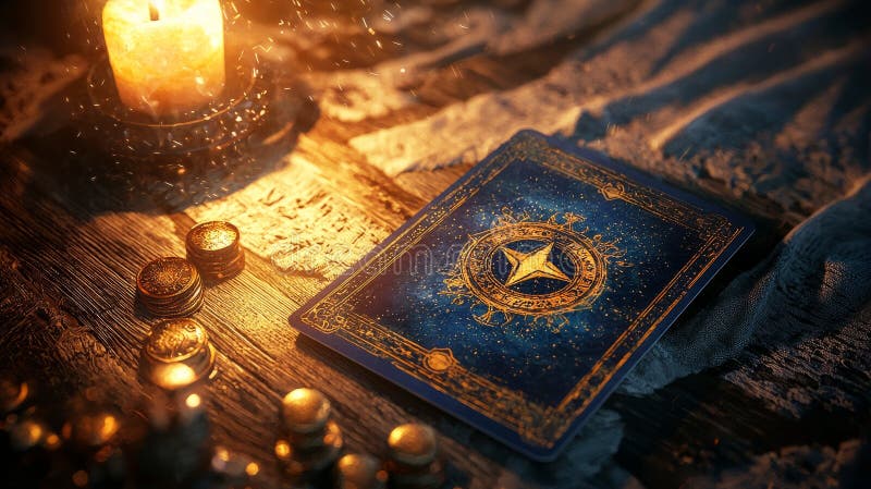 Minimalistic 3D Tarot Card Illustration with Wind in High Quality Stock ...