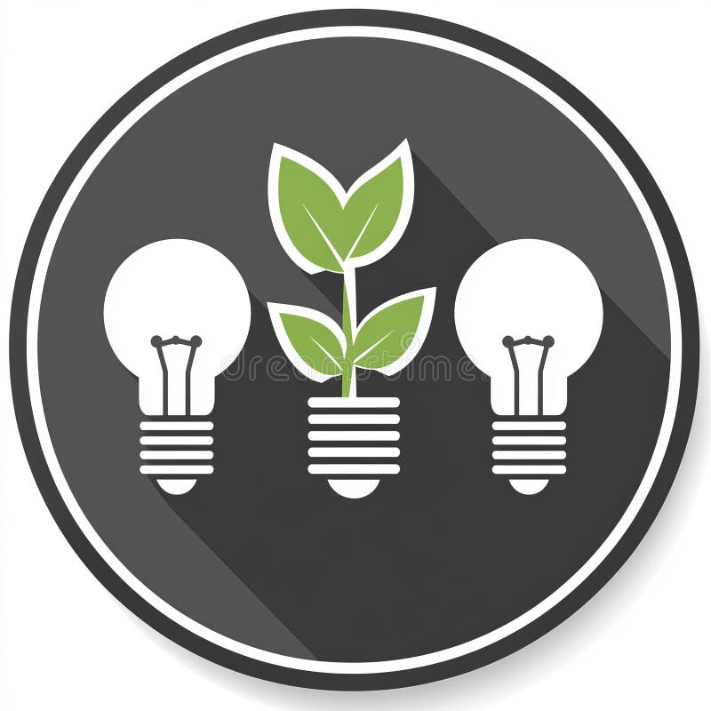 Minimalistic 2D Vector Eco Innovation Logo in Monochrome Style Stock ...