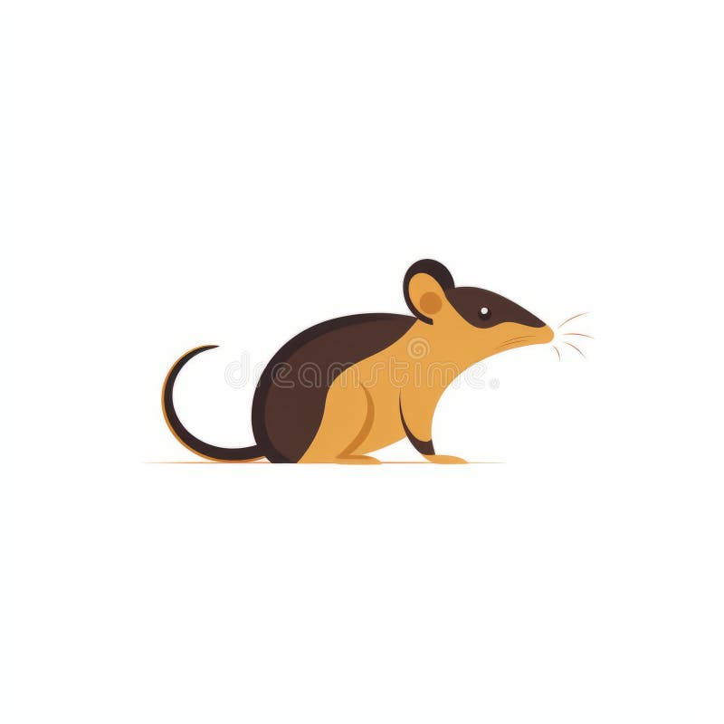 Minimalistic 2d Vector Icon of a Mouse Looking Down Stock Illustration ...
