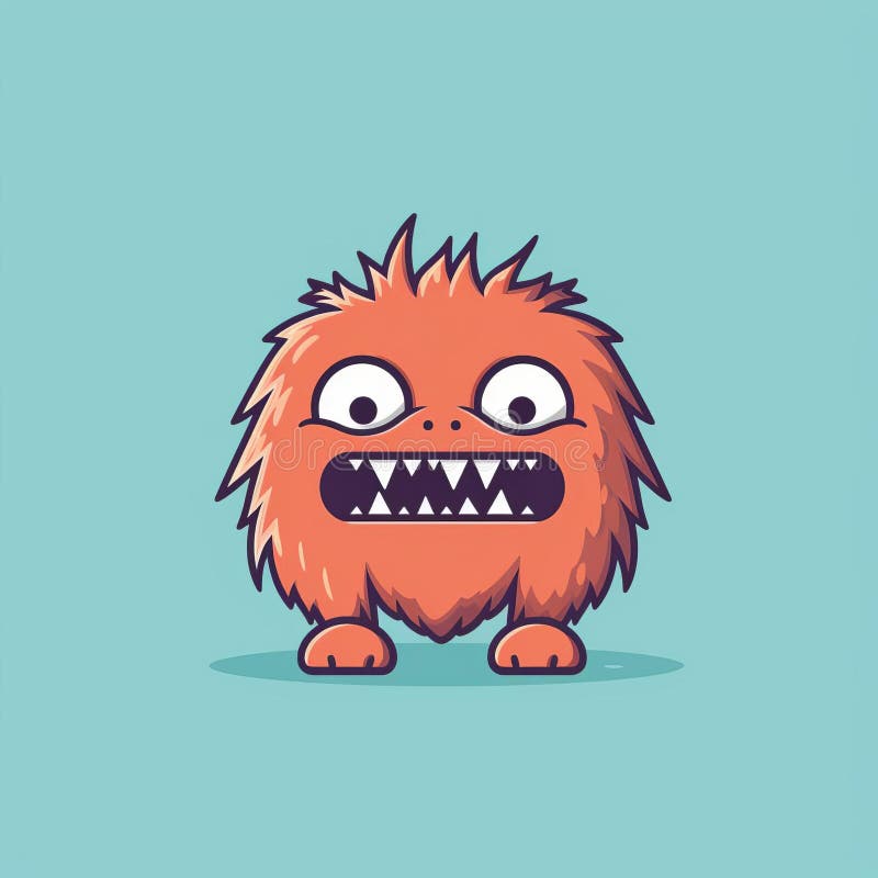 Minimalistic 2d Vector Icon Style Monster Logo Design Stock ...