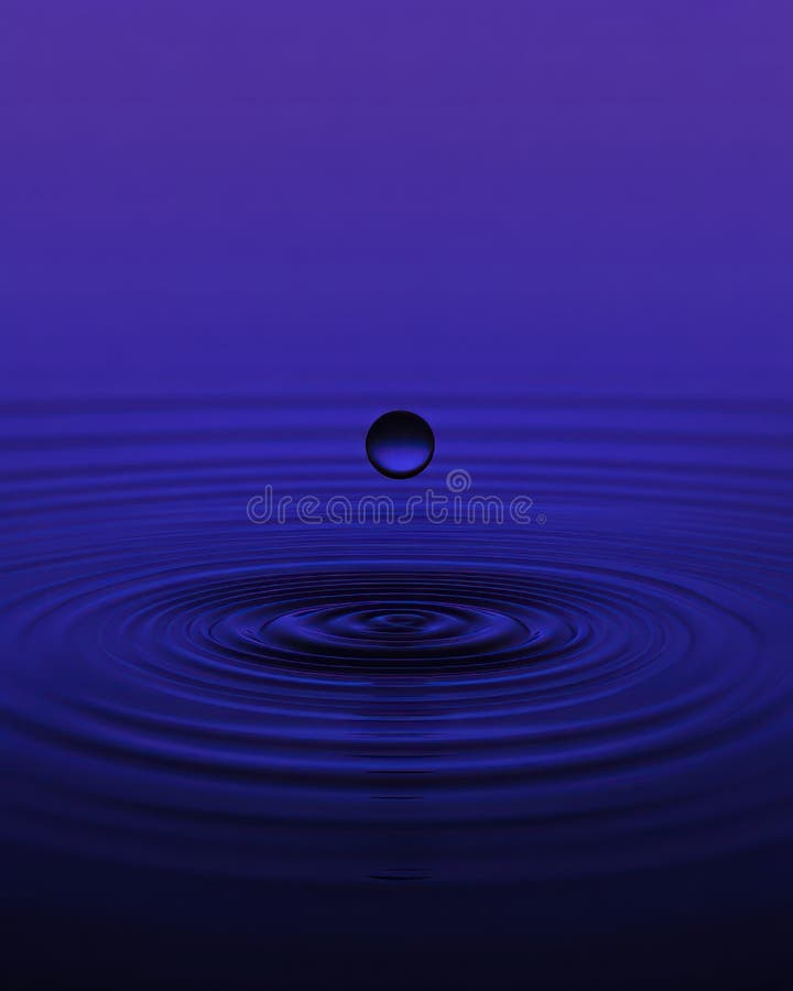 Minimalistic 3D Water Drop Pool Mindfulness Tranquility Solitude ...