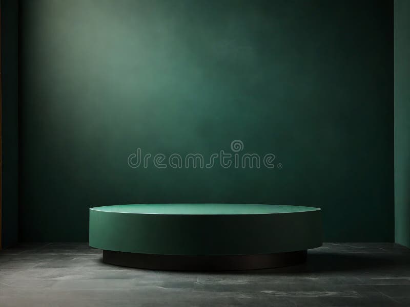 Minimalistic Dark Green Podium for Product Display. Stock Image - Image ...