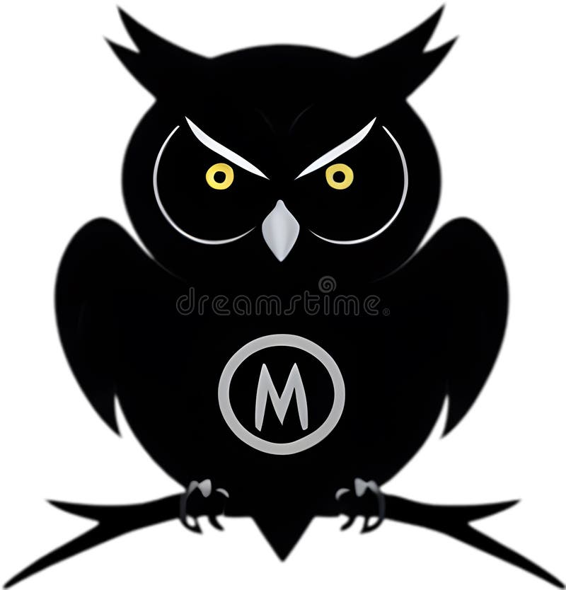 Minimalistic Dark Owl Logo. Dark Owl Clipart. Stock Photo ...