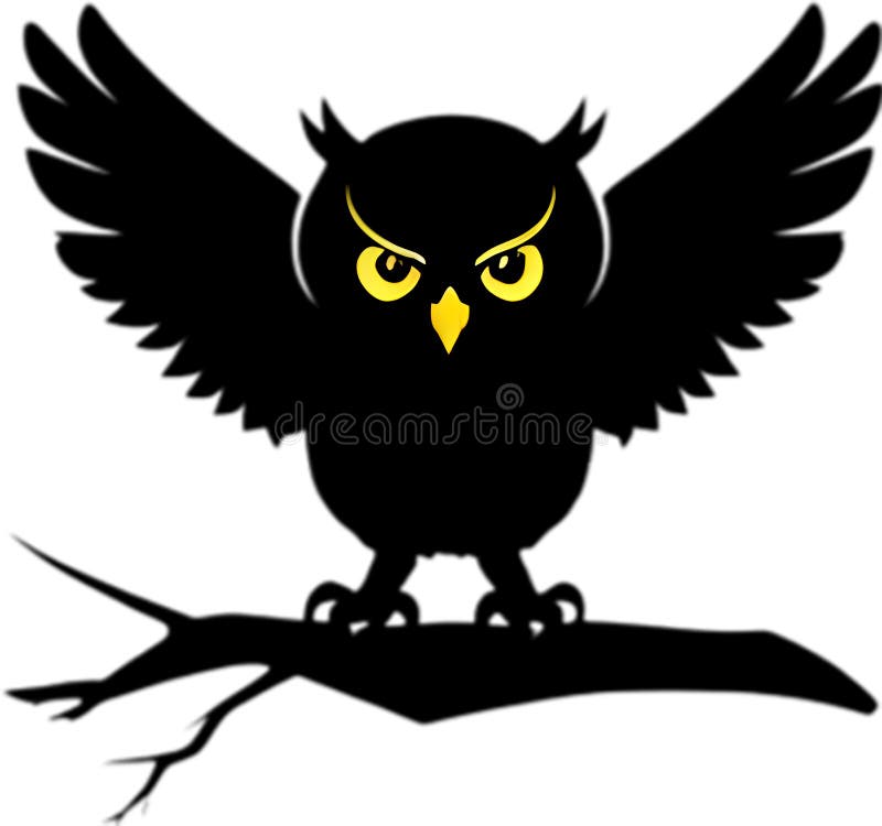 Minimalistic Dark Owl Logo. Dark Owl Clipart. Stock Image ...