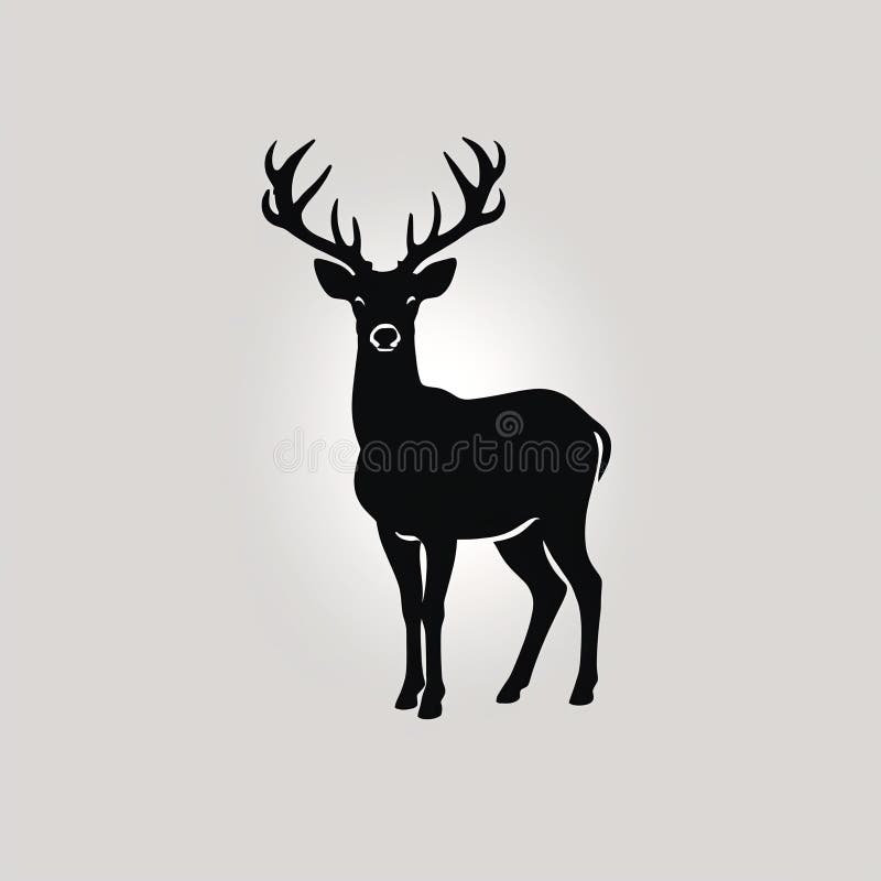 Minimalistic Deer Icon in Monochrome Vector Design Stock Illustration ...