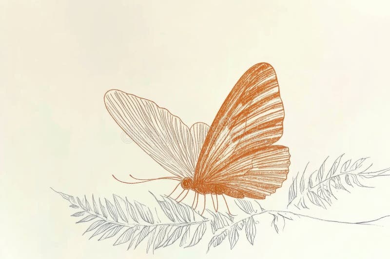 Minimalistic Delicate Moth with Botanical Elements for Nature-inspired ...