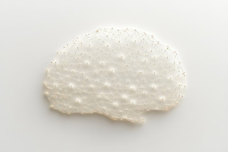 Minimalistic Depiction of White Brain Made of Tiny Dots Symbolizing ...