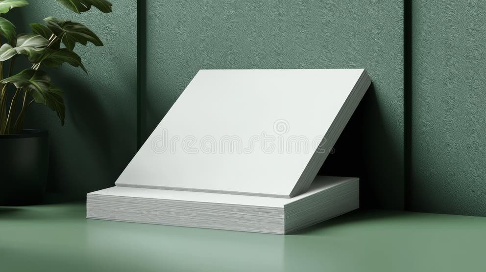 Minimalistic Design with Blank Paper Stack for Product Presentation ...