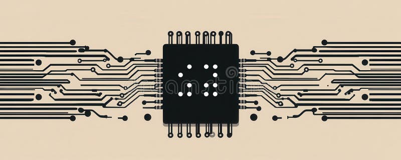 Minimalistic Design of a Circuit Board with Intricate Patterns Stock ...