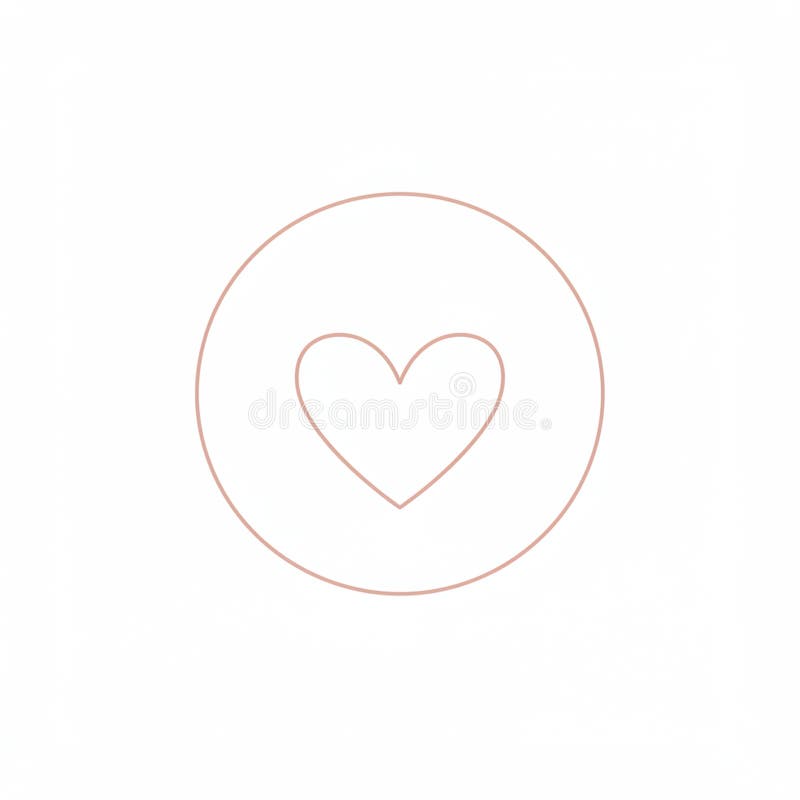 A Minimalistic Design Features a Thin, Pink Outline of a Heart Inside a ...