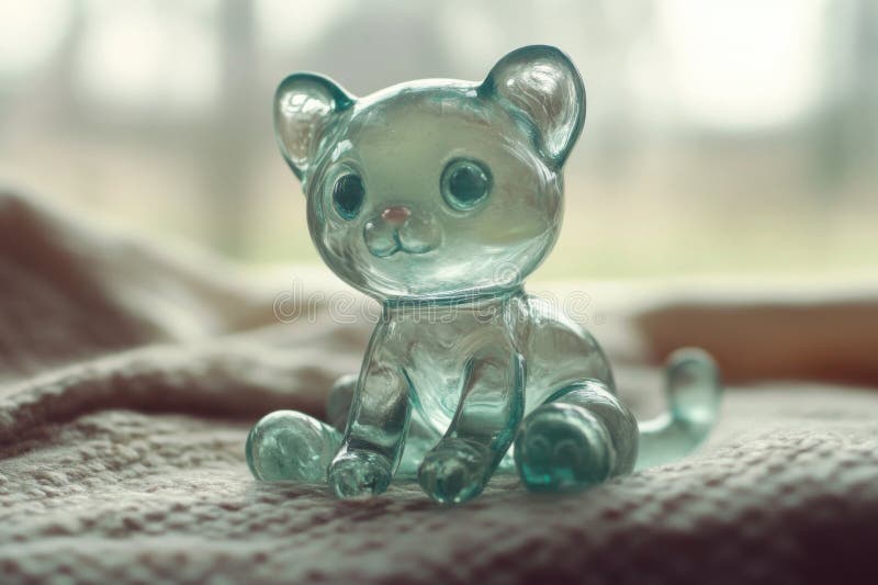Minimalistic Design Featuring Small Glass Cat Figurine for Decorative ...