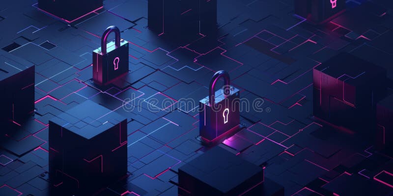 Minimalistic Design Representing Cybersecurity. Stock Illustration ...