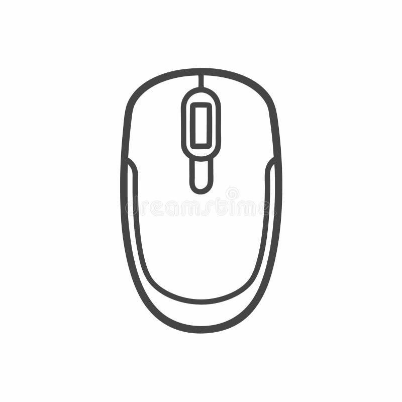 Creative Flat Line Vector Illustration of a Computer Mouse ...