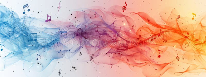 Minimalistic Design with Soft Colors and Musical Notes Isolated on ...