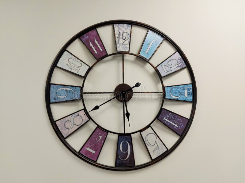 Minimalistic Design of Wall Clock with White Numbers Stock Photo ...