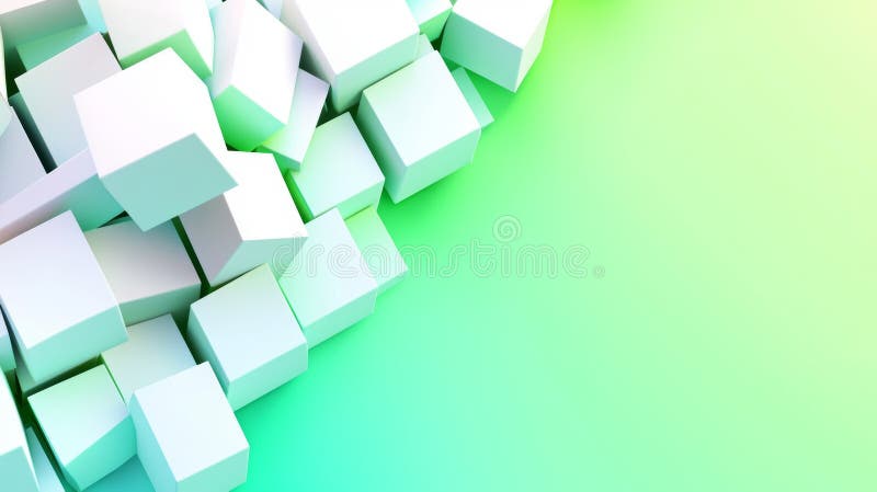 For Minimalistic Design, a White and Green Geometric Texture Prism ...