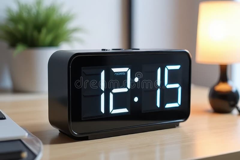 Minimalistic Desk Clock Including Stopwatch Feature Stock Illustration ...