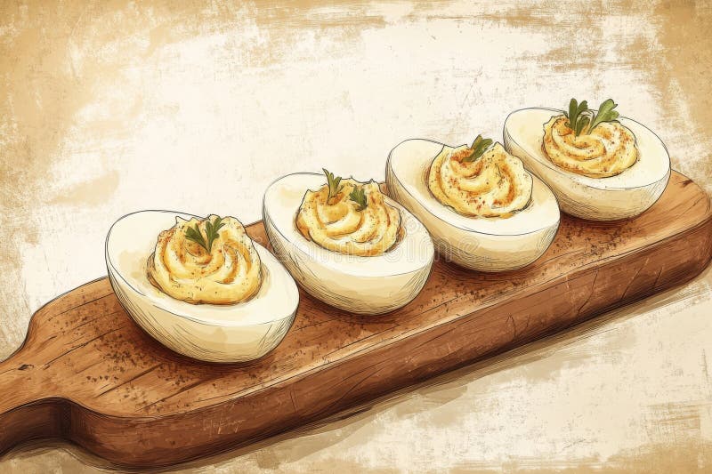 Minimalistic Deviled Egg Arrangement for Culinary Inspiration and ...
