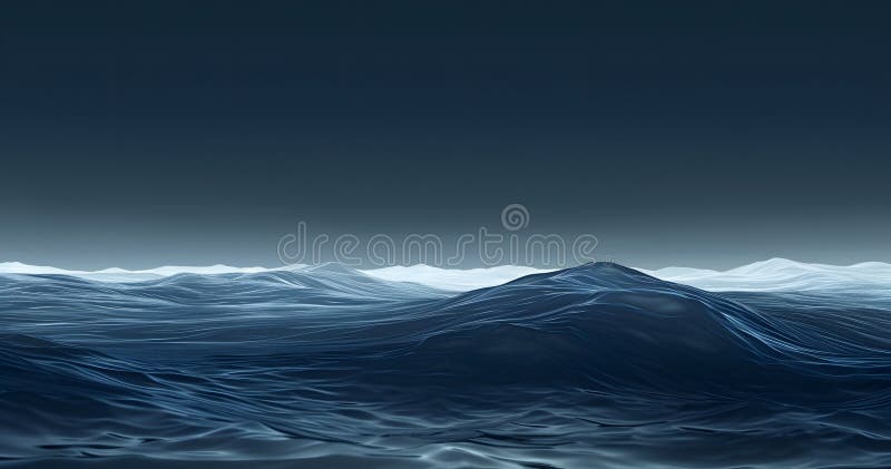 Minimalist Digital Art Ocean Wave Background Stock Illustration ...