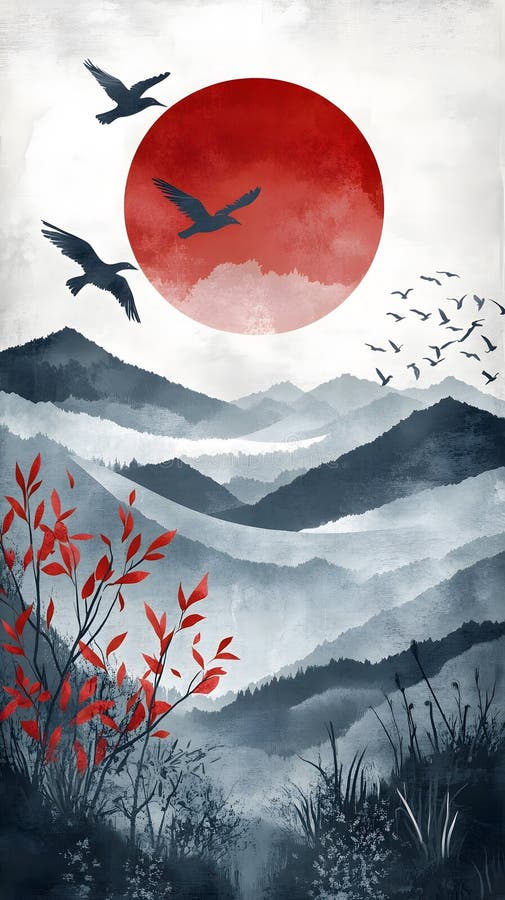 A Minimalistic Digital Artwork Featuring a Beautiful Plain Color Scheme ...