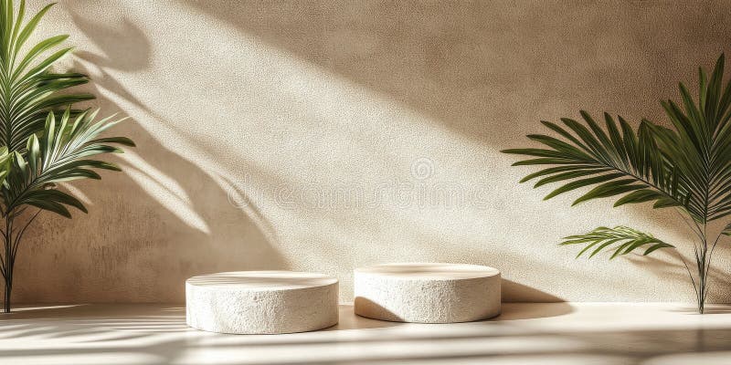 Minimalistic Display Area with Natural Light and Tropical Greenery in a ...