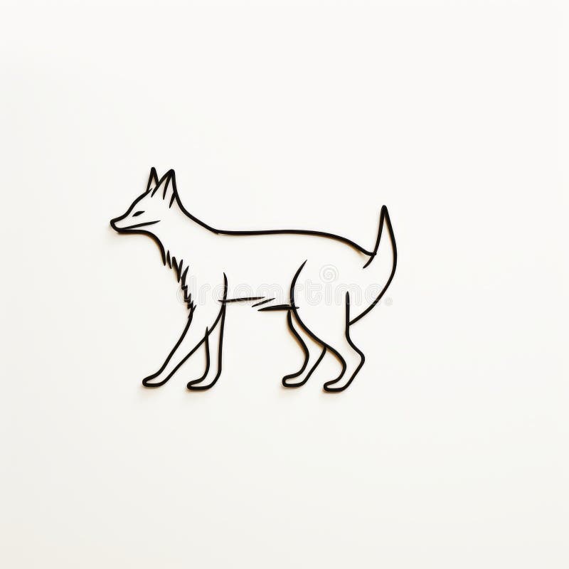 Minimalistic Dog Line Drawing on White Background Stock Illustration ...