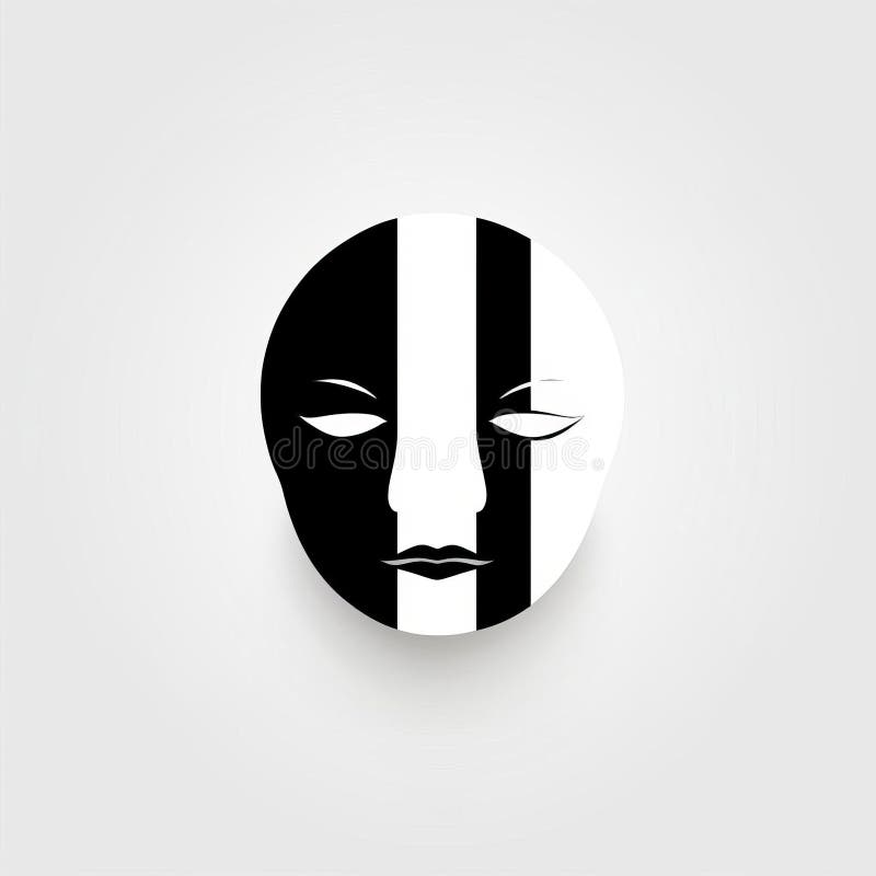 Minimalistic Doppelganger Icon on White Background Pattern Design Stock ...