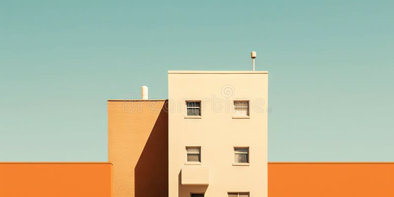 Minimalistic Downtown Exterior. Simple Abstract Urban Concept Stock ...